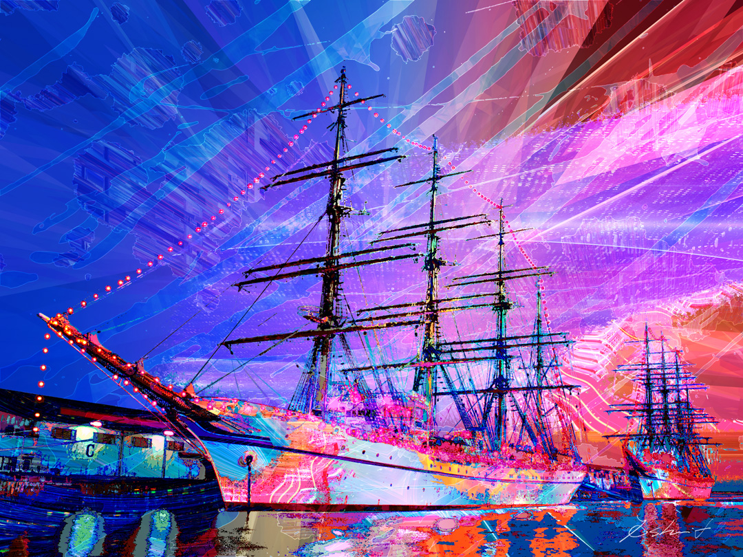 Yoshi-F-Japan on Twitter: "NFT ART today! Abstract-world-041 sailing ship 帆船 日本のNFTプラットフォーム Adam ...