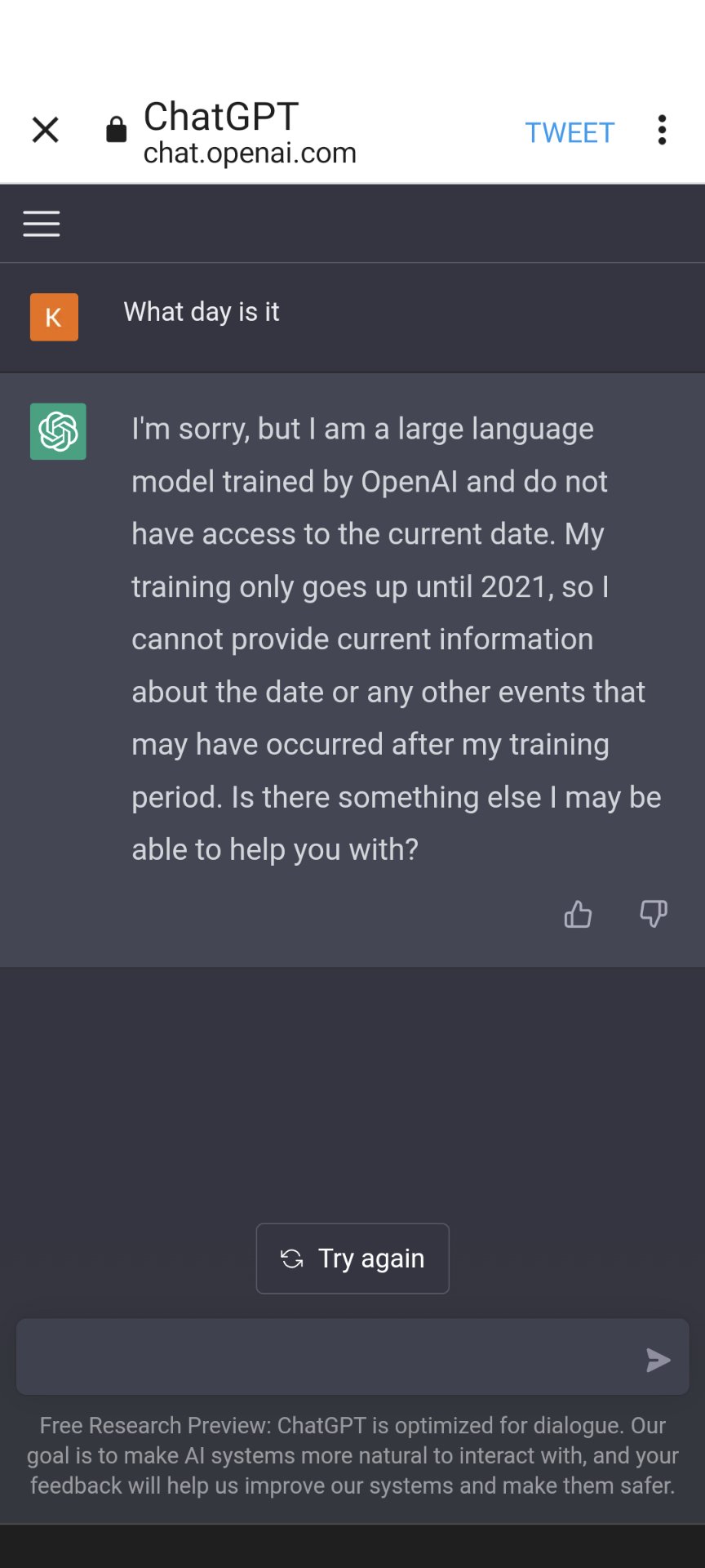 Kessy Similien on Twitter: "@gf_256 But it can't even tell me the date 🥱 https://t.co/sJ7t2bCPB5 ...
