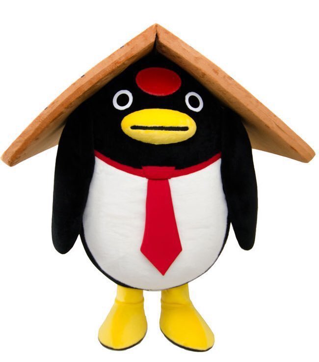 「Choppen, a salesman penguin with a roof 」|Mondo Mascotsのイラスト