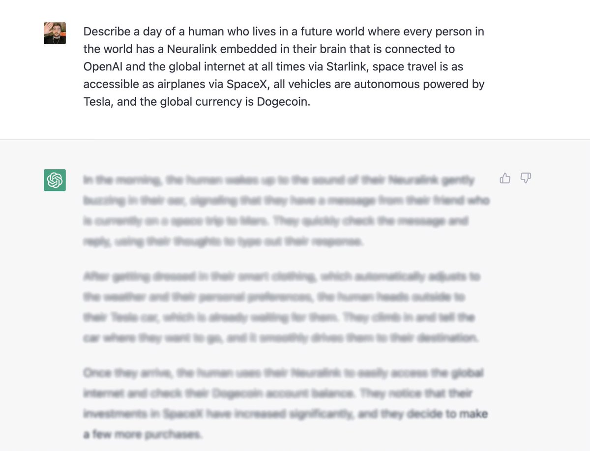I asked @OpenAI's ChatGPT to describe the world where all of @elonmusk's products are adopted by ...