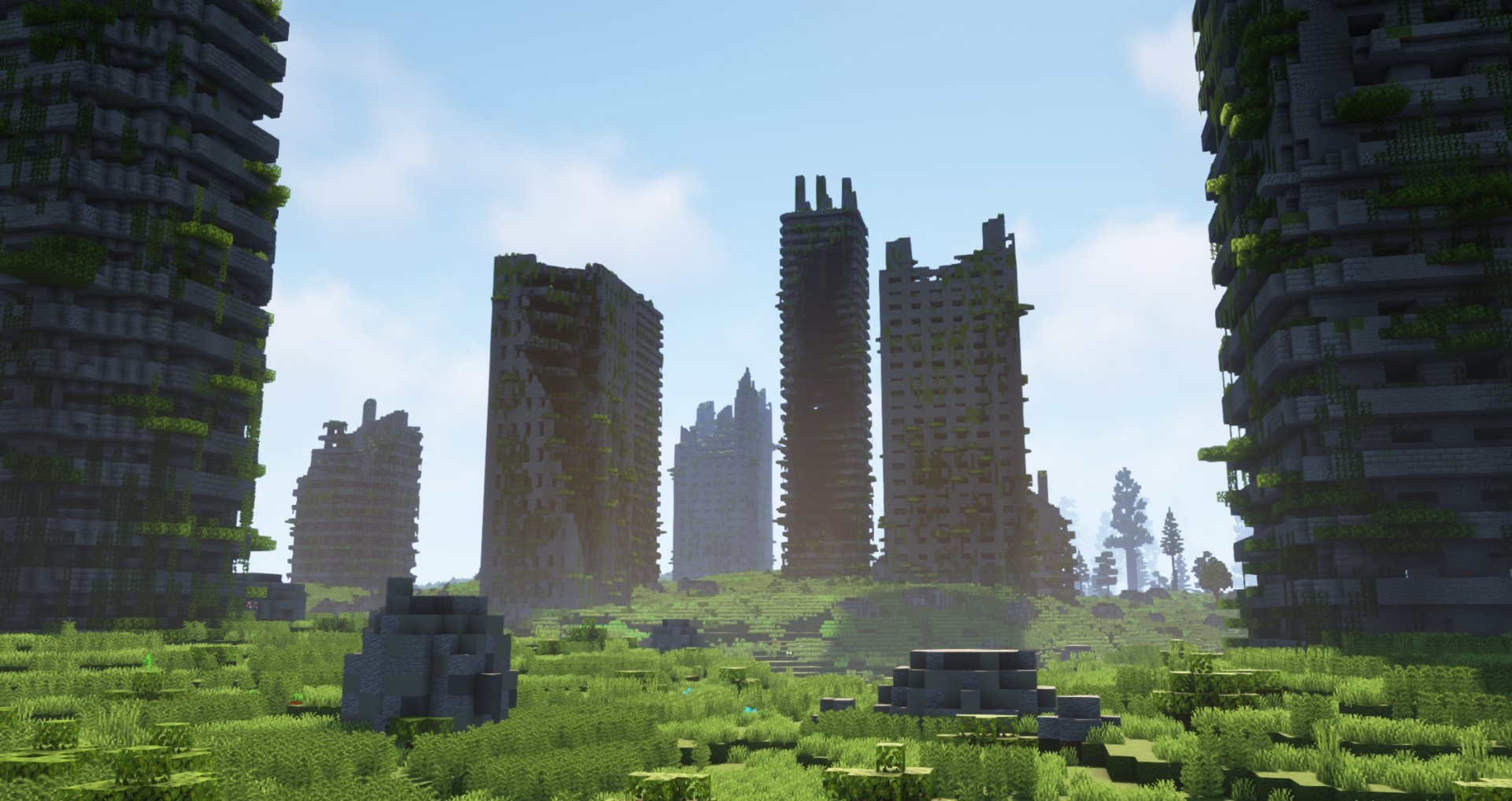 Overgrown City Minecraft Huge Abandoned City Map (1.21.5, 1.20.1)