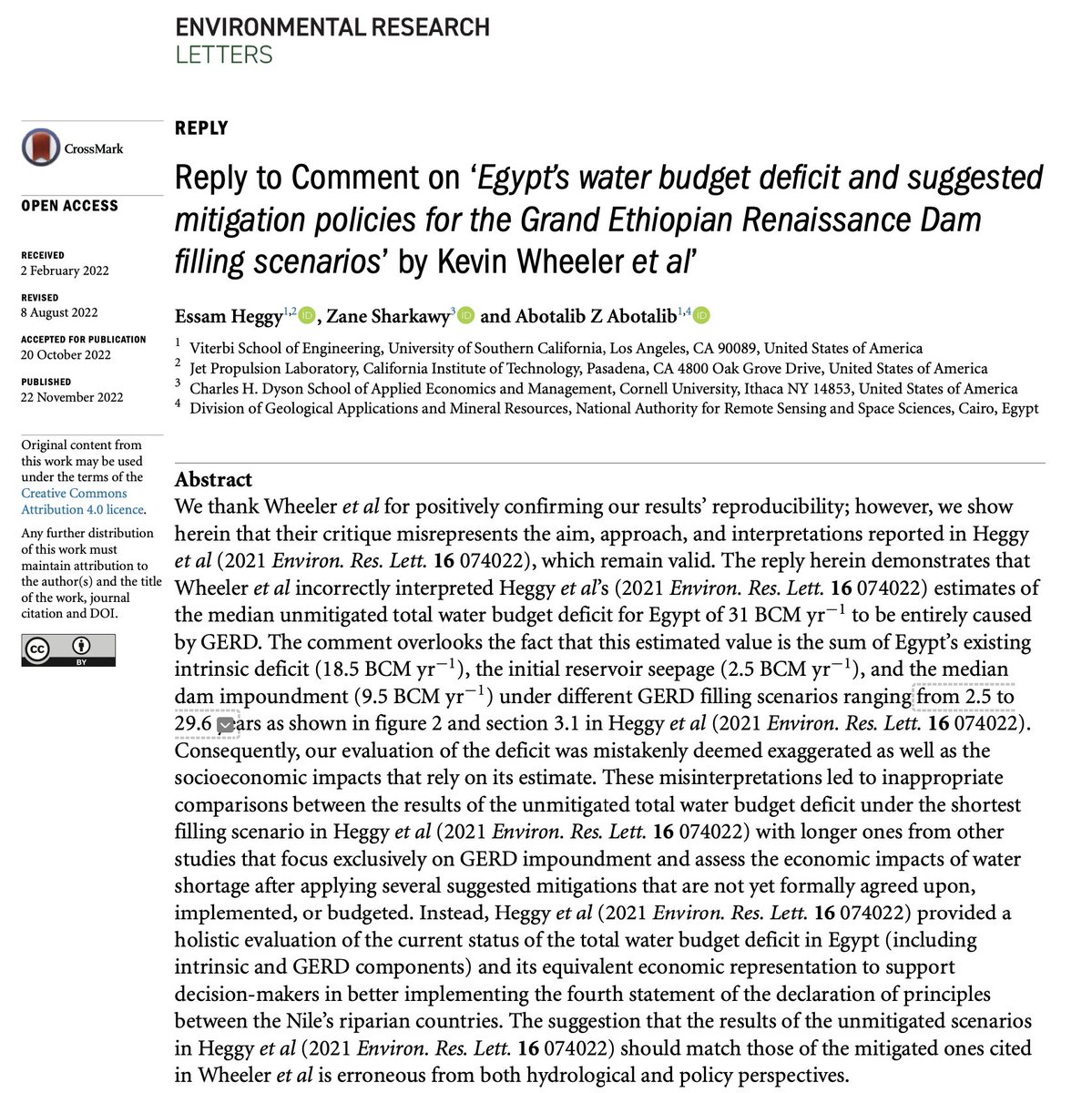 Published today in @ERL, our reply on the misrepresentation of our results to downplay the ...