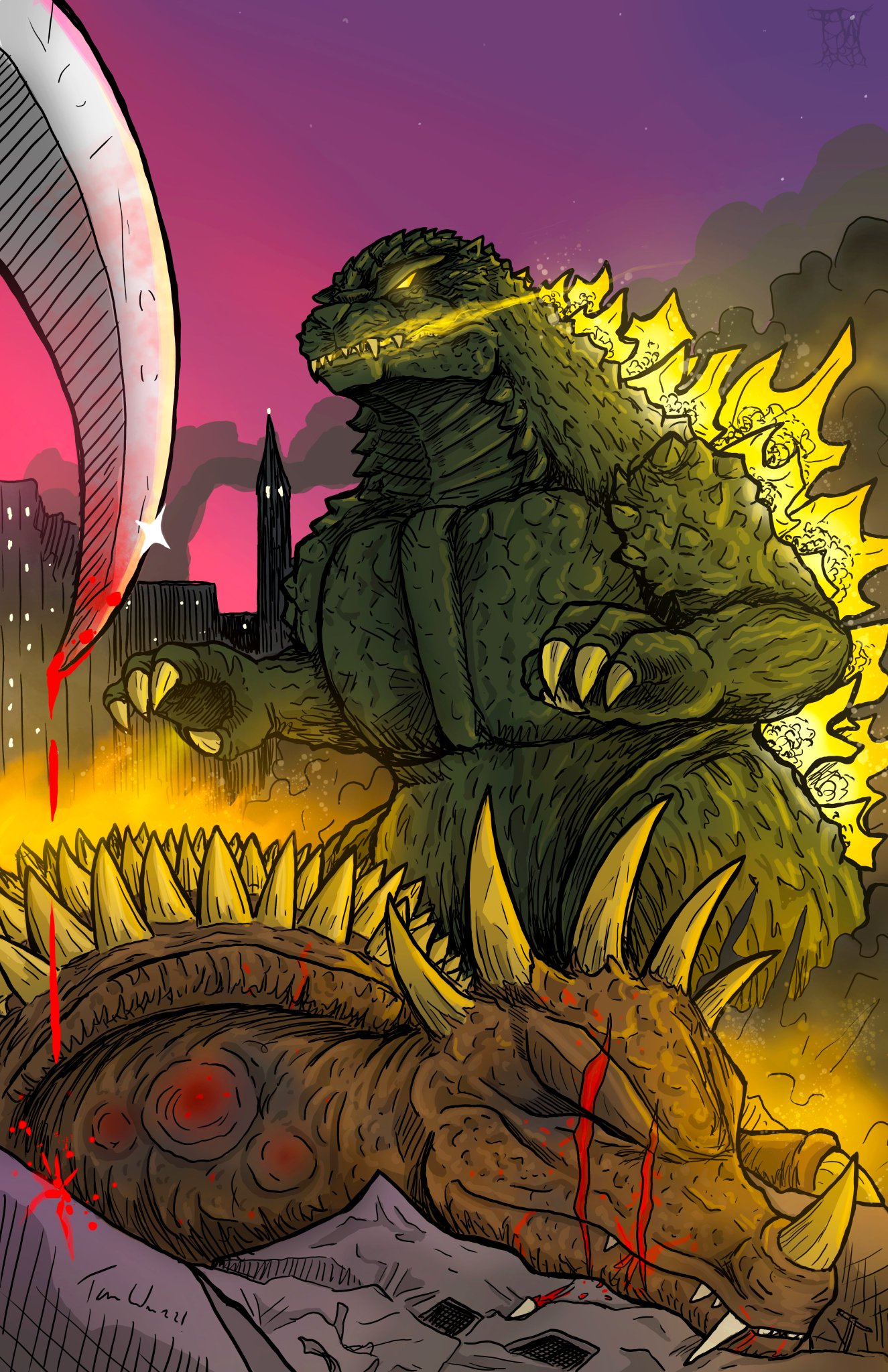 Tanner Wright Art on Twitter: "Godzilla doesn't have a lot of friends left. Hell, Godzilla doesn ...