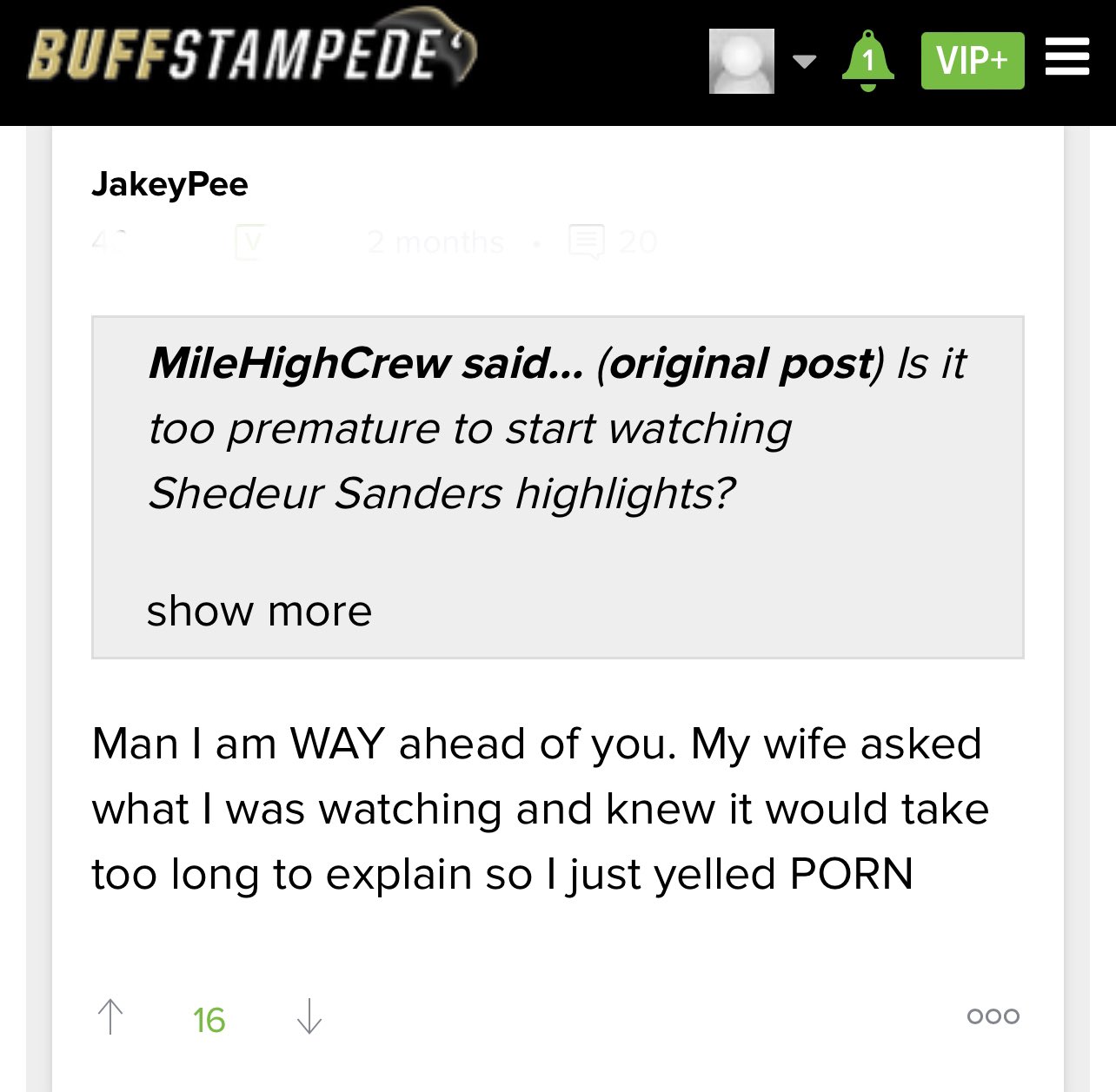 Message Board Geniuses on Twitter: "#Colorado fan doesn’t want to explain to his wife why he is ...