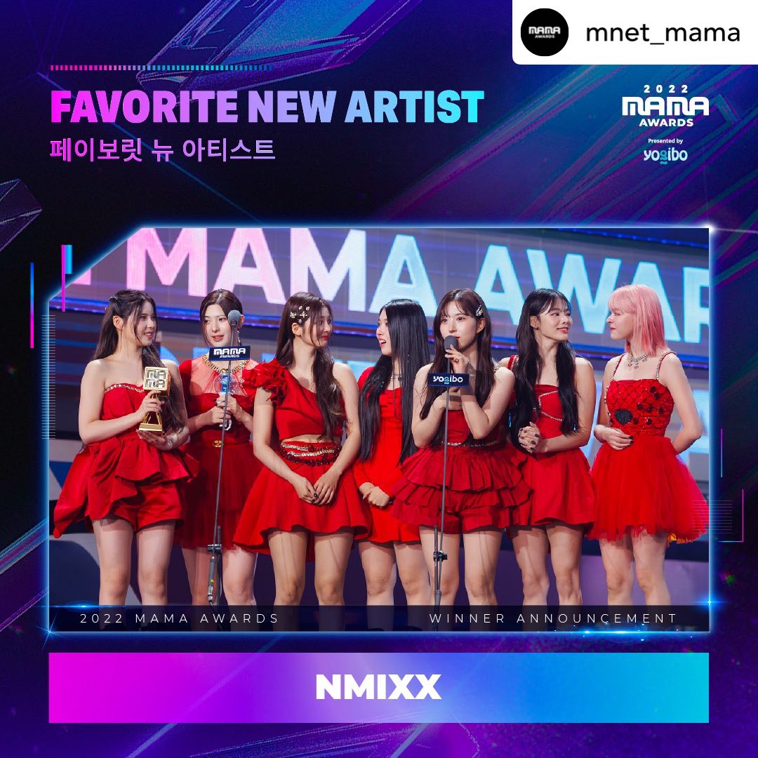 [#2022MAMA] Favorite New Artist #nmixx @NMIXX_official We proudly present the Great Winner of ...