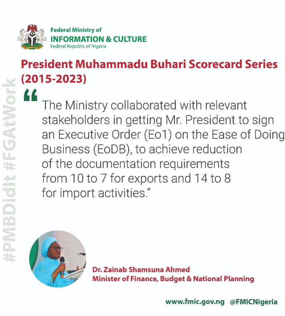 President @MBuhari Scorecard Series (2015-2023) featuring Minister of ...