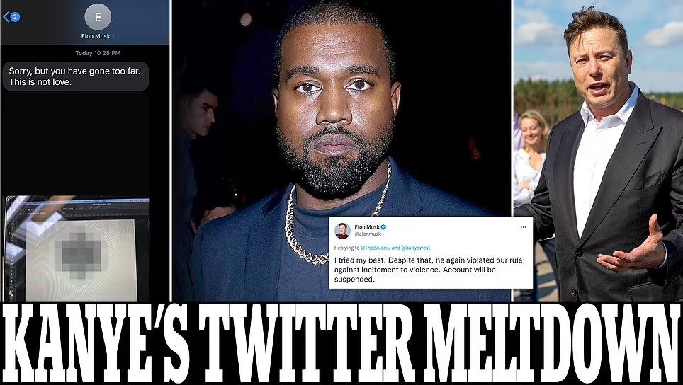 Daily Mail Us On Twitter Elon Musk Suspends Kanye West From Twitter