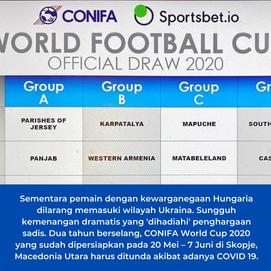 FIFA punya tandingan, namanya Conifa. Bahkan federasi ini udah tiga ...