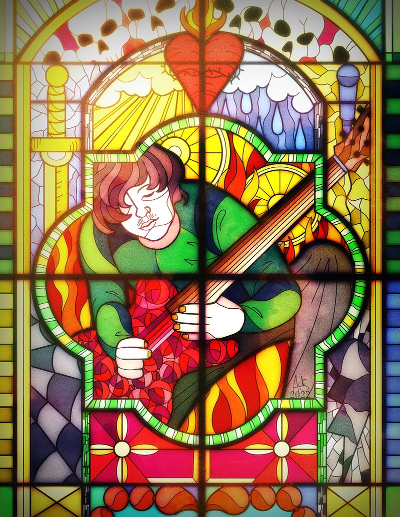 Beauty And The Beast Stained Glass Window Tattoo