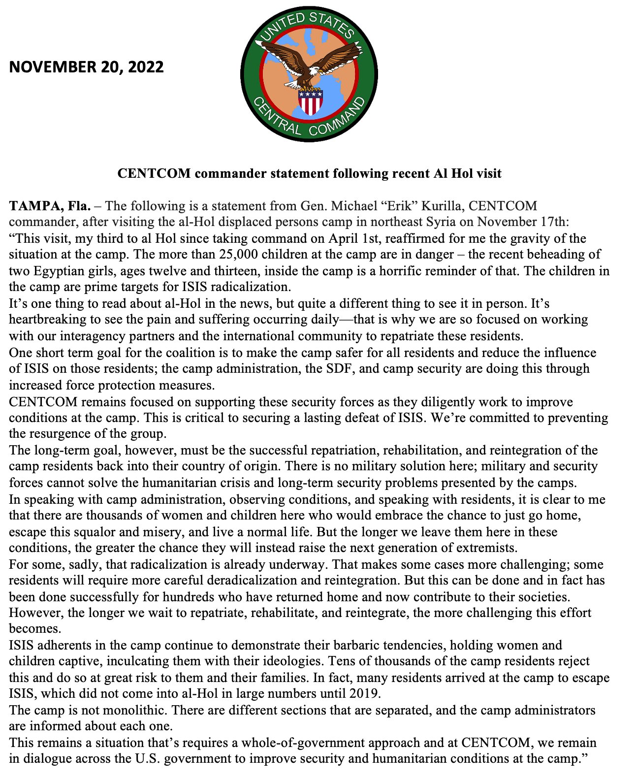 U.S. Central Command on Twitter: U.S. Central Command on Twitter: