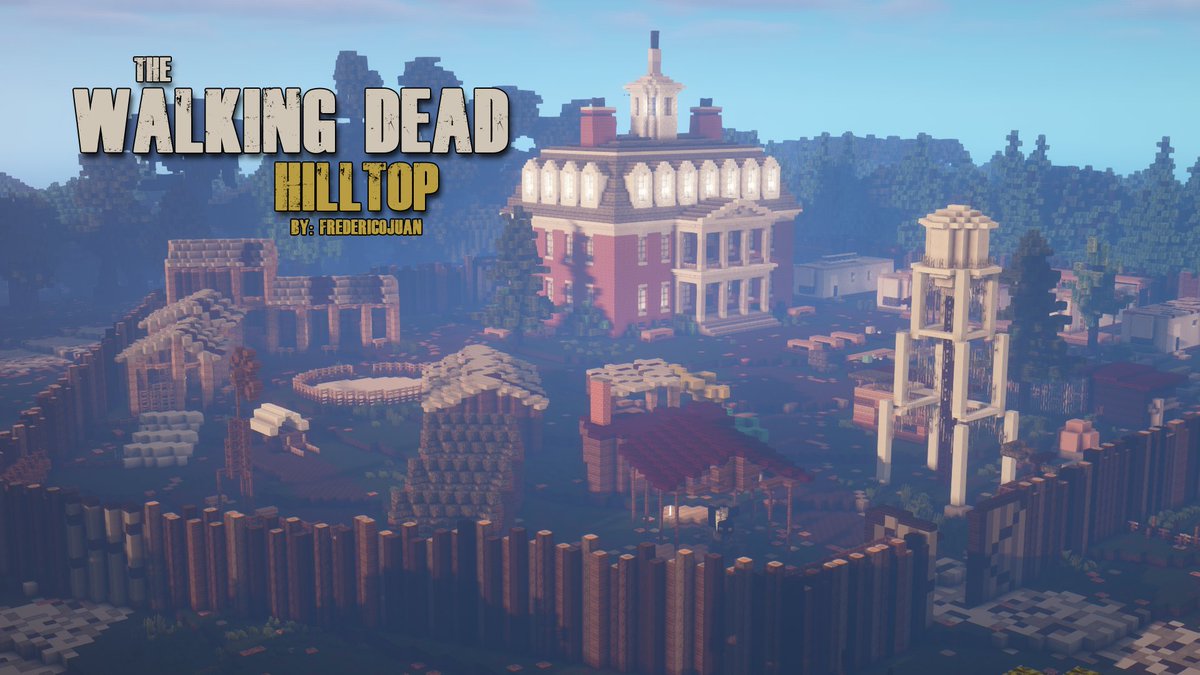 FredMCwaffe on Twitter: "Since #TheWalkingDead is ending, I remade the Hilltop in #minecraft ...