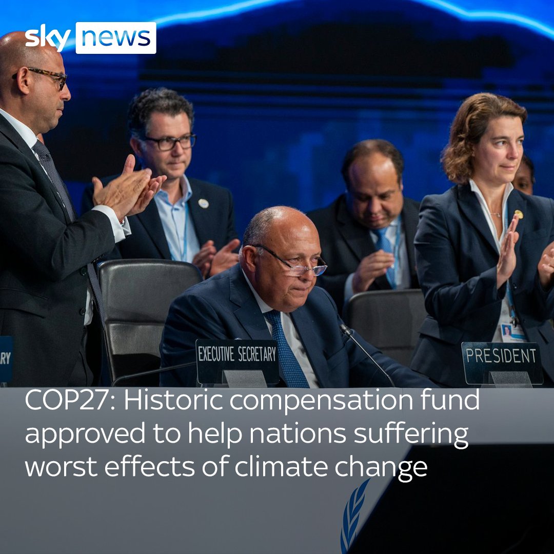 Sky News on Twitter: "This is the moment negotiators at COP27 approved ...