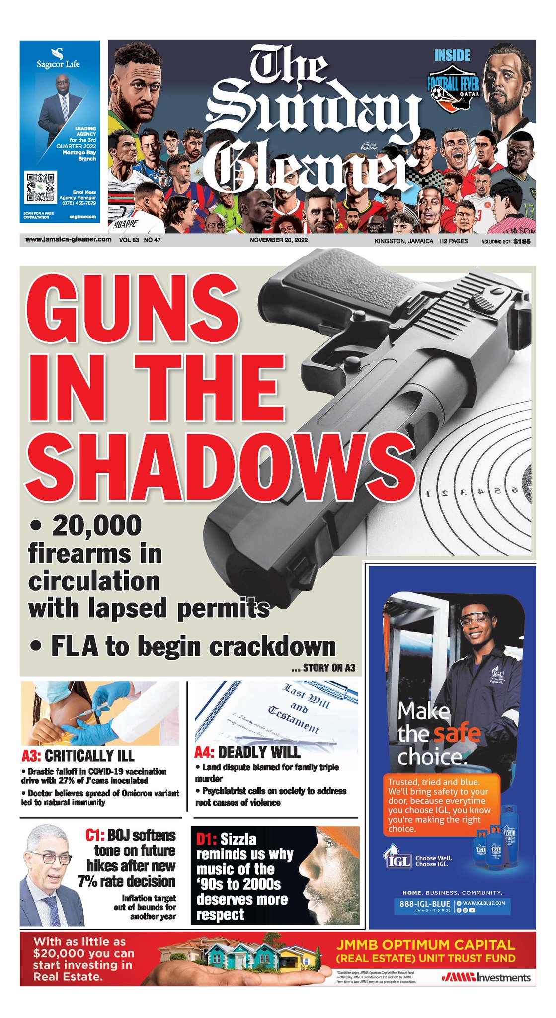 Jamaica Gleaner On Twitter Sundays Front Page Of The Gleaner Pick