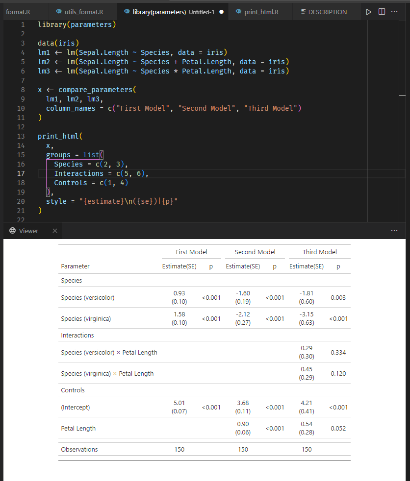 Daniel (fediscience.org/@strengejacke) on Twitter: "We're currently reworking the HTML printing ...