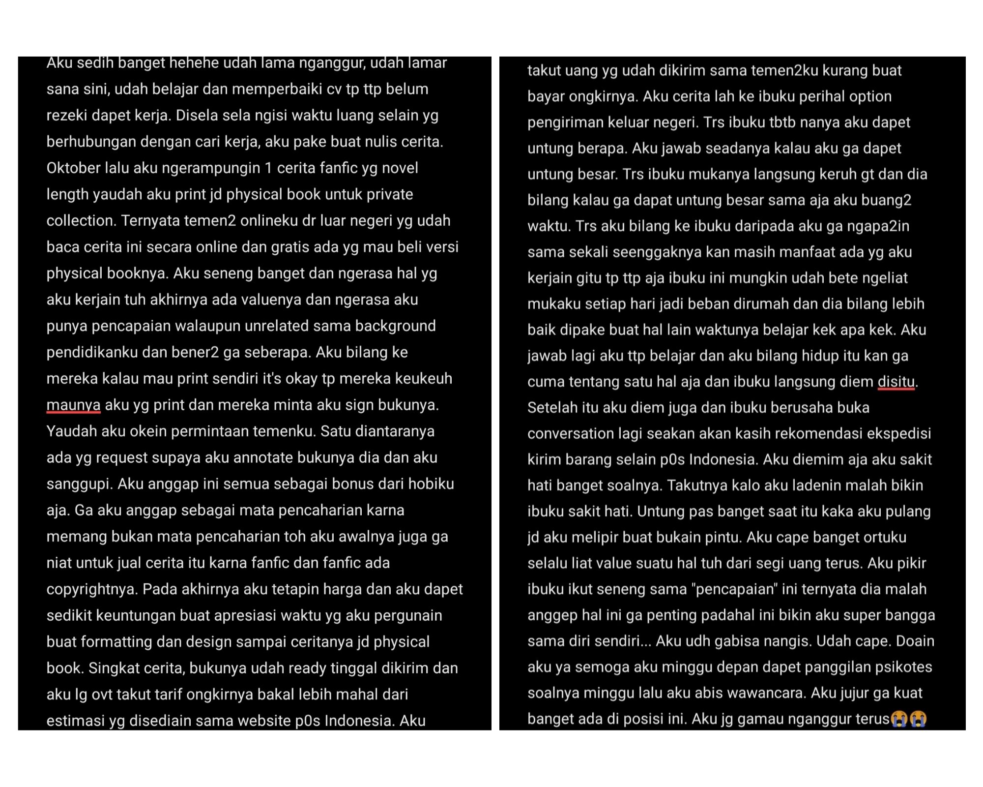 BACA RULES DI (bit.ly/worksfess) on Twitter: "CW // nganggur Work! aku gatau mau curhat ke siapa ...