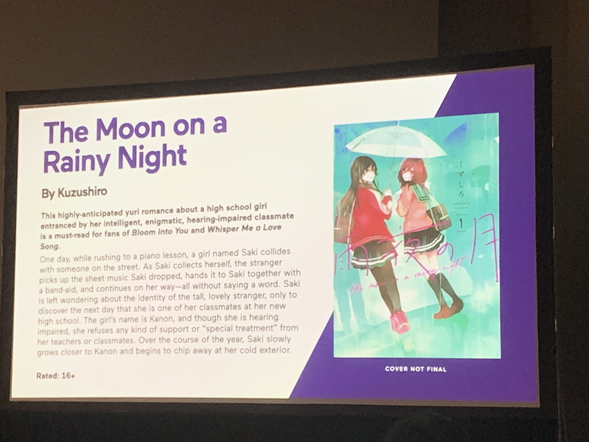 LumRanmaYasha @ ANYC on Twitter: "The Moon on a Rainy Night, new yuri manga about a piano player ...