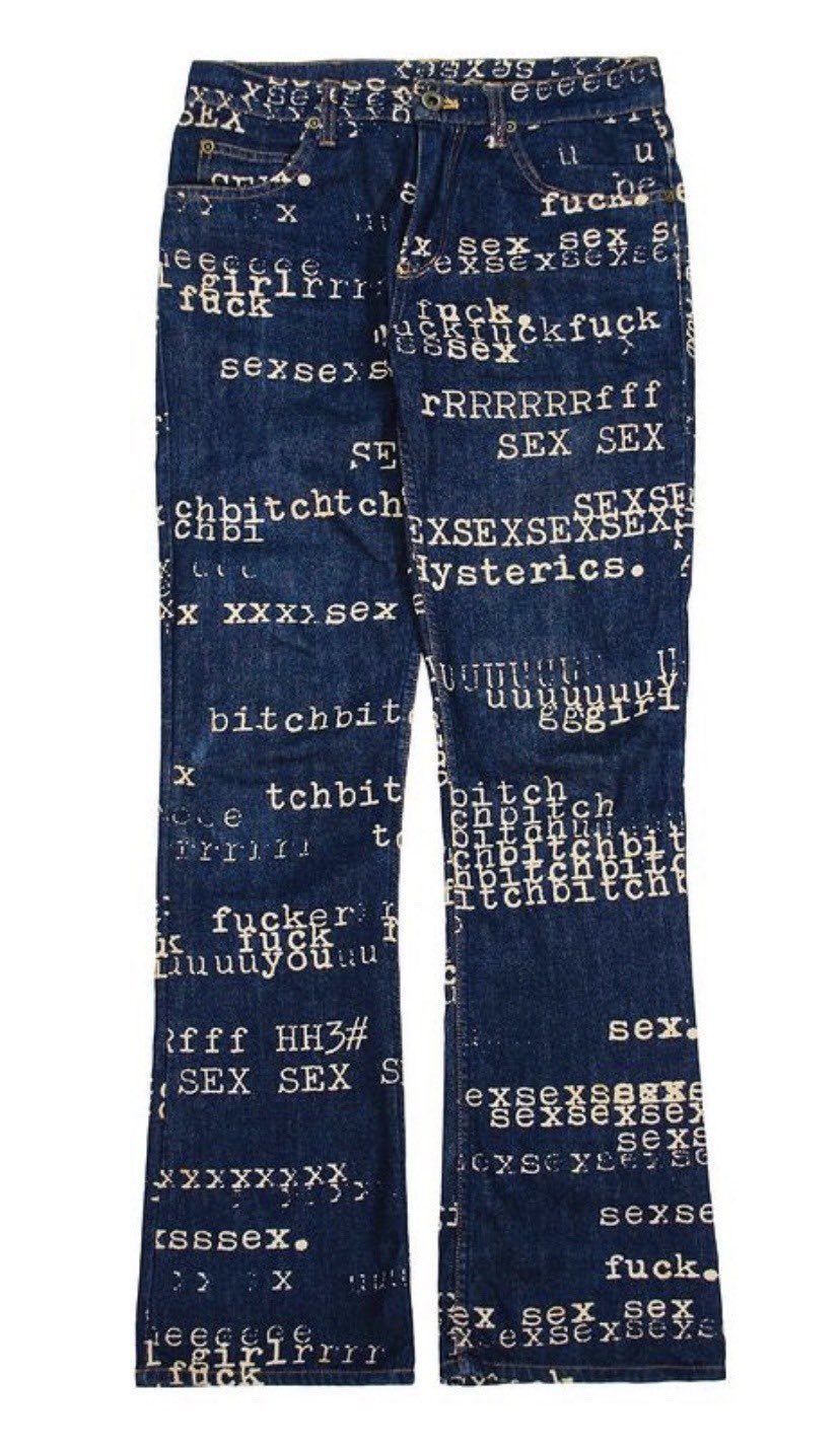 Gordon On Twitter Hysteric Glamour Sex Print Flaired Denim