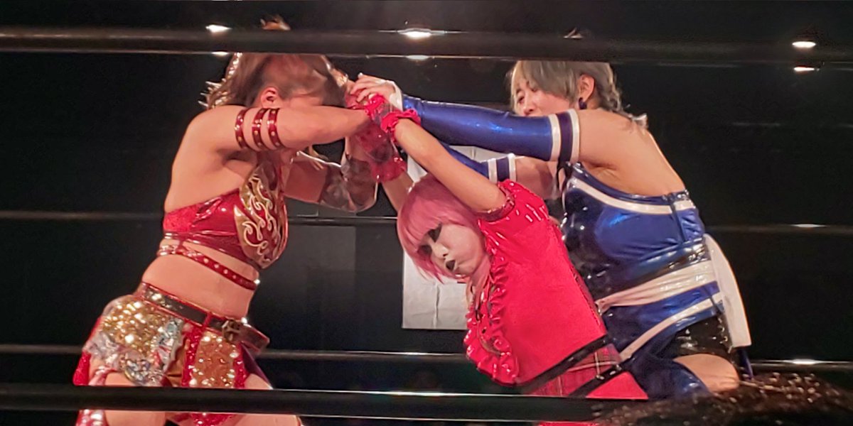 ビアキュー on Twitter: "OZアカデミー女子プロレス 2022･11･6 新宿FACE大会 第1試合 3WAYマッチ 試合開始直後の力比べ！ #ozアカデミー"