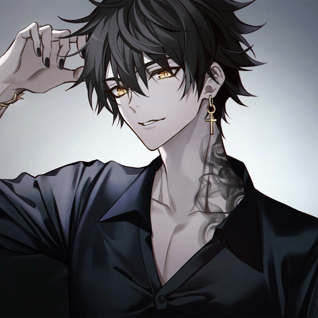 Anime Boy With Black Hair And Yellow Eyes