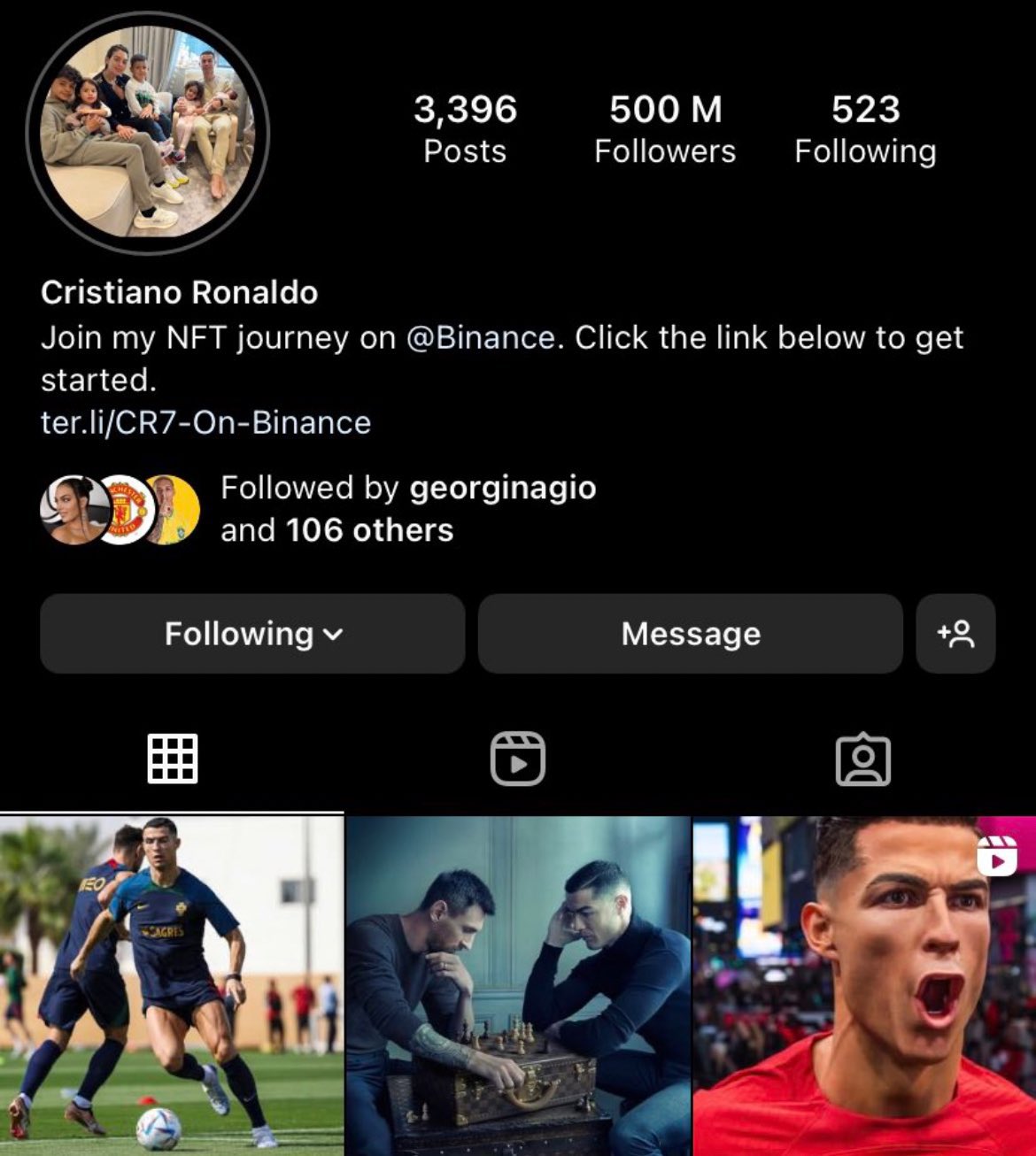 Cristiano Ronaldo Instagram 2022