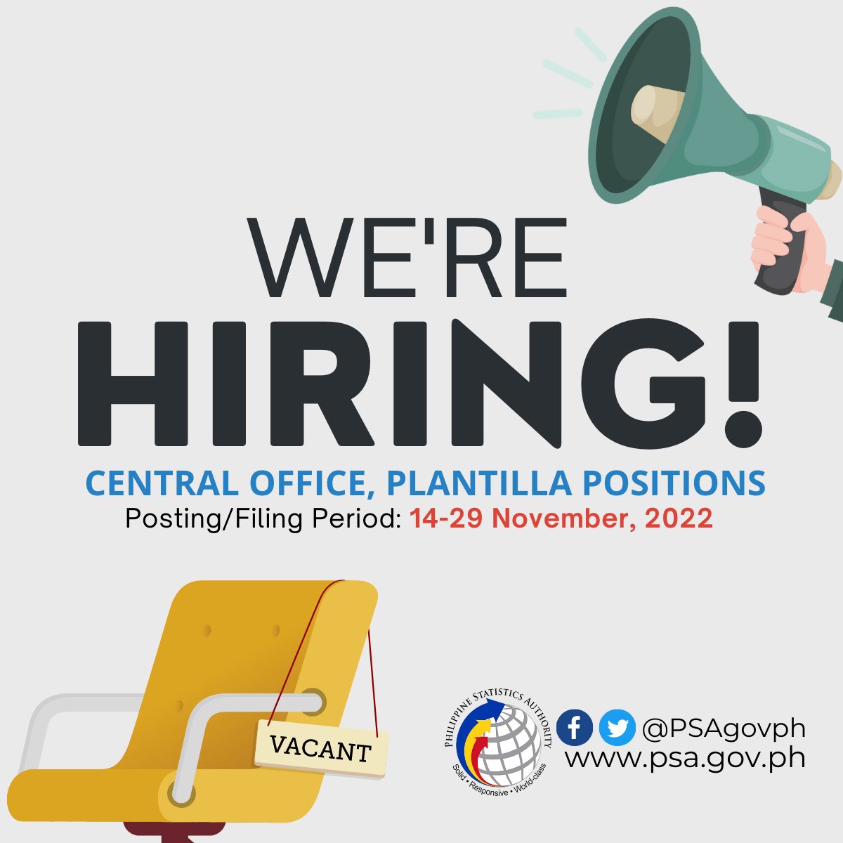 Philippine Statistics Authority on Twitter: "𝐖𝐄 𝐀𝐑𝐄 𝐇𝐈𝐑𝐈𝐍𝐆! Call for ...