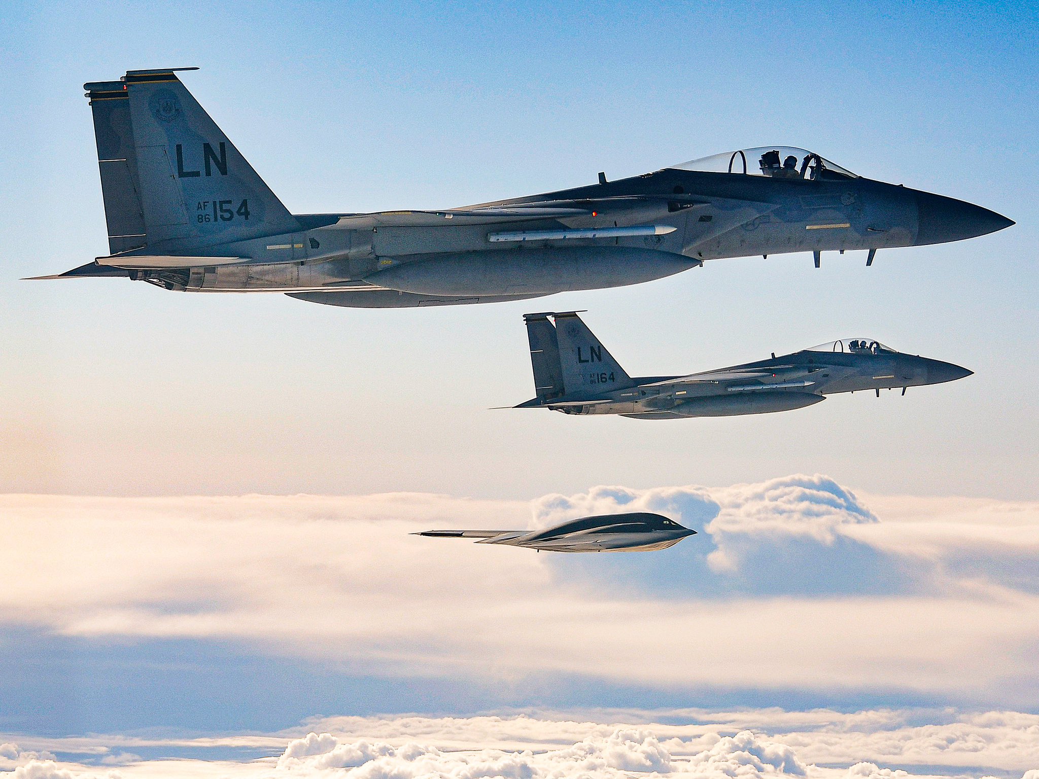 J.J. on Twitter: "F-15C Eagles assigned to the 493rd Fighter Squadron conduct aerial operations ...