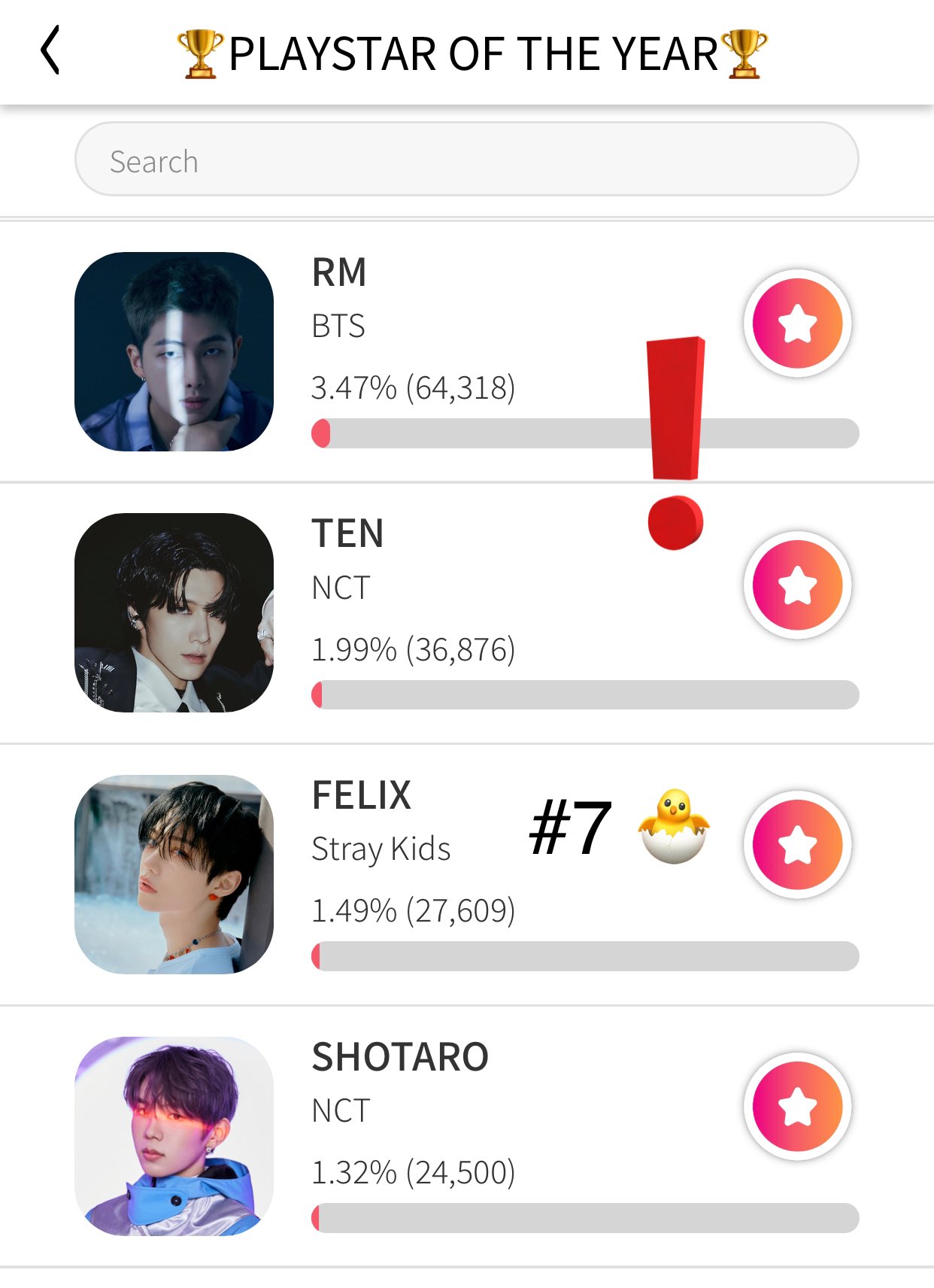 FELIX CHARTS on Twitter: "🗳️ StarPIay 🐣 rank still unchanged. Collect 🌟 & spread ⬇️ 🏆2022 ...
