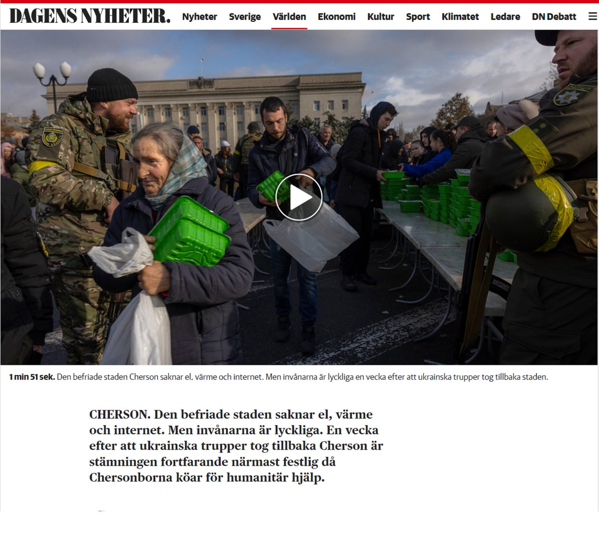 Jari Lairolahti on Twitter: "Den befriade staden #Kherson saknar el, värme och internet. Men ...