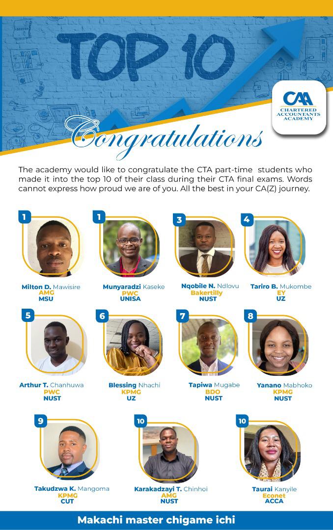 caazimbabwe on Twitter: "The academy would like to congratulate the CTA part-time students who ...