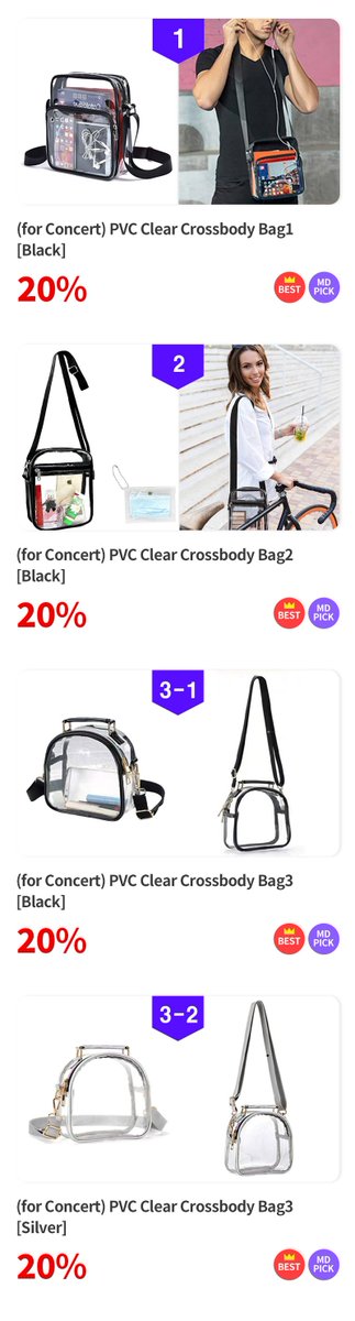 ChastarPH on Twitter: "Concert Bags PVC Type Crossbody Bag1: 1,450 pesos Crossbody Bag2: 1 ...