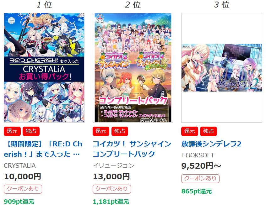 萌えゲーアワード/萌えゲー Net On Twitter 【11 14~11 20 Fanza Games 週間ダウンロードランキング】1