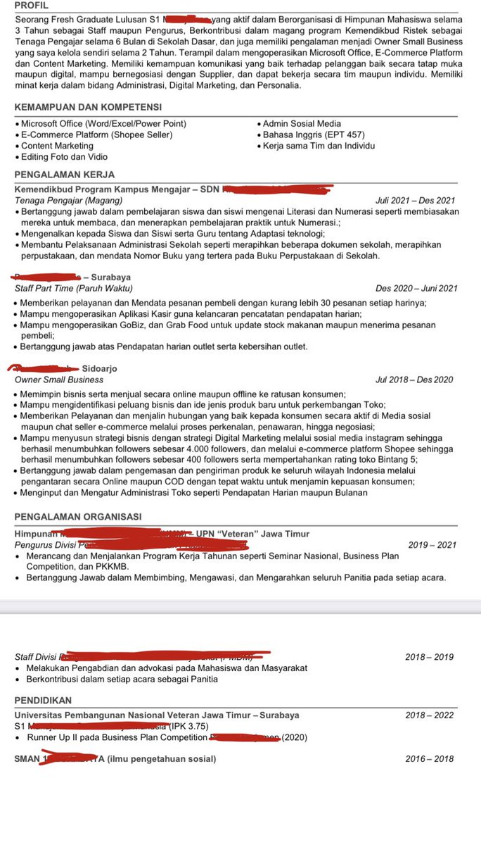 BACA RULES DI (bit.ly/worksfess) on Twitter: "haiii work! ada yg berkenan review cv ku kah ? aku ...