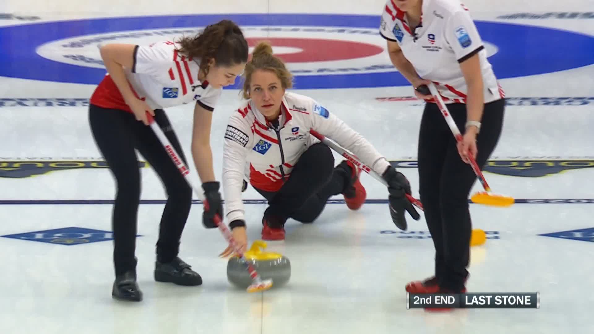 World Curling on Twitter: "It's two for Denmark 🇩🇰 as Madeleine Dupont gets some help from ...