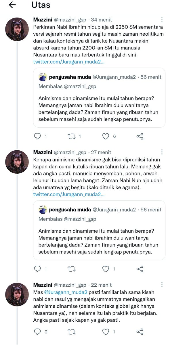 Loh yg mas cecar dari saya kan kapan animisme dinamisme berjalan. Karena mas gak terima saya ...
