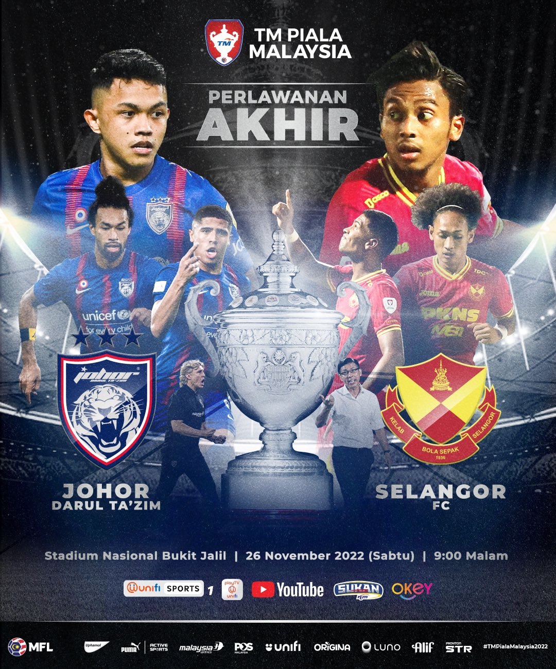 Malaysian Football League on Twitter: "🏆 PERLAWANAN AKHIR TM PIALA MALAYSIA 2022 🏆 🟦🟥 Johor ...