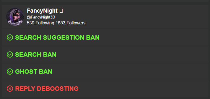 FancyNight 🪴 on Twitter: "Well that's interesting, I'm getting reply deboosted lol https://t.co ...