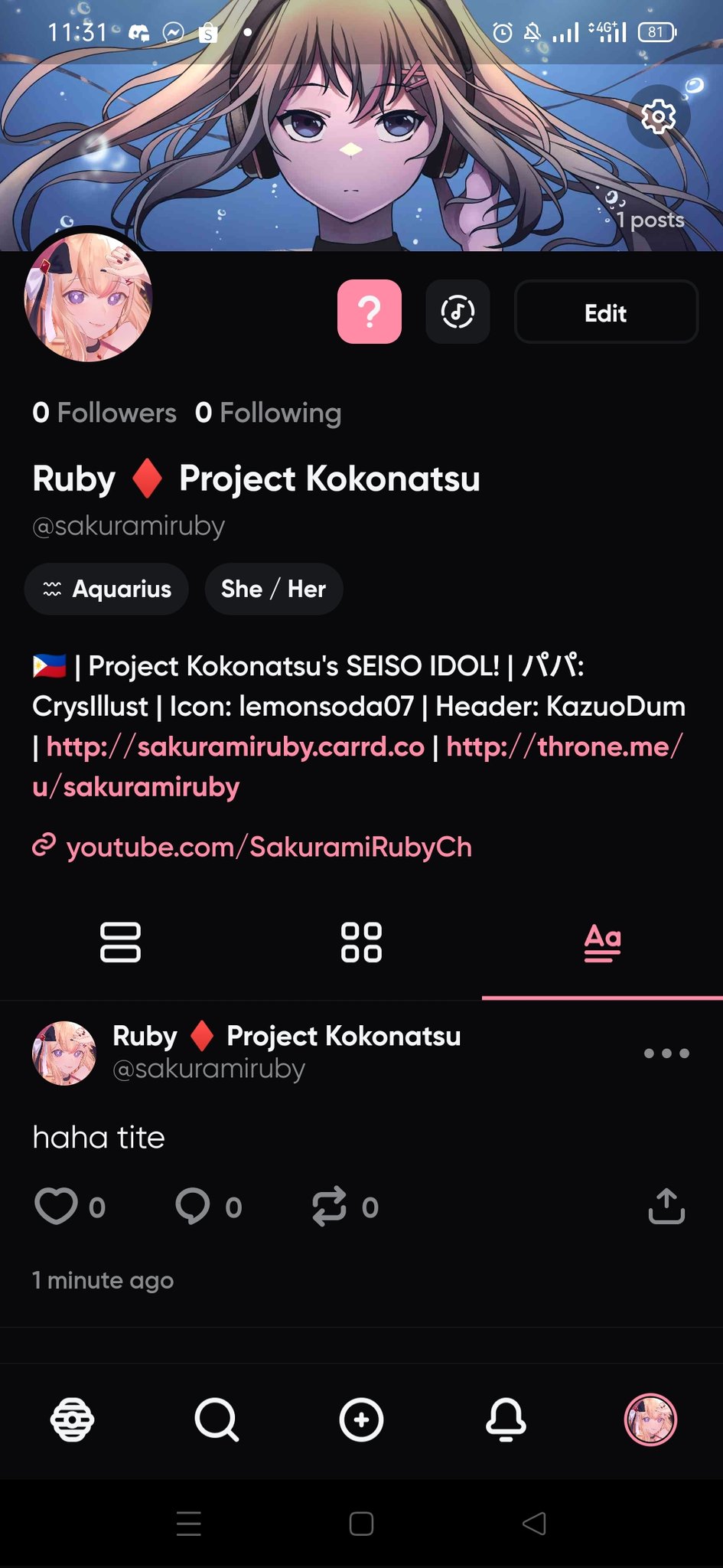 Ruby♦️Project Kokonatsu on Twitter: "I made a hive account too!! https://t.co/uGTdLayZJG" / Twitter