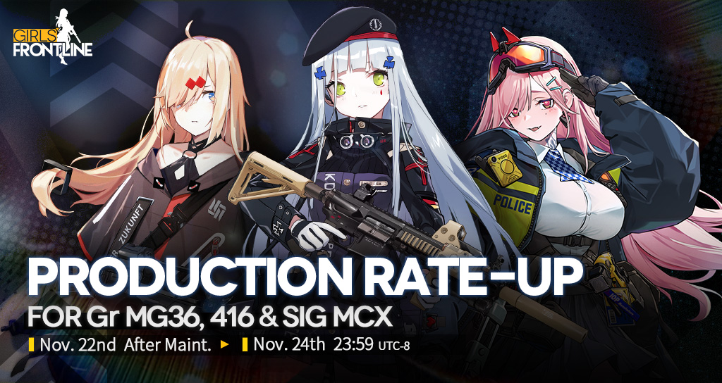 Girls' Frontline-EN Official on Twitter: "Dear Commanders, A production rate-up event for the ...