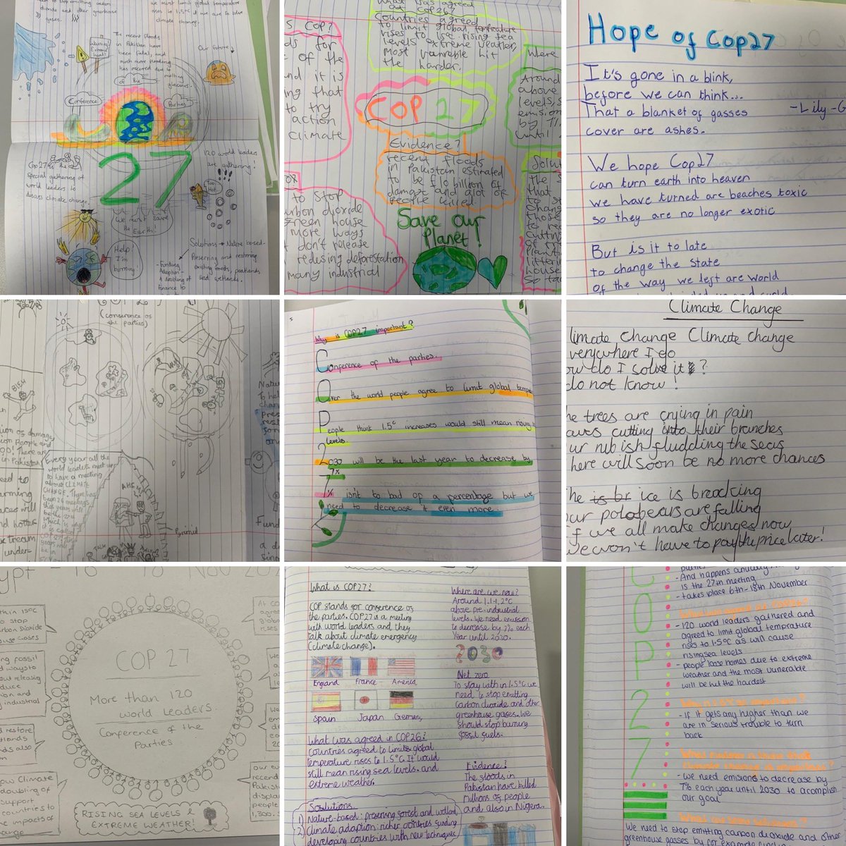 The Suthers School on Twitter: "Geography work by Year 7 and 8 on COP27 ...