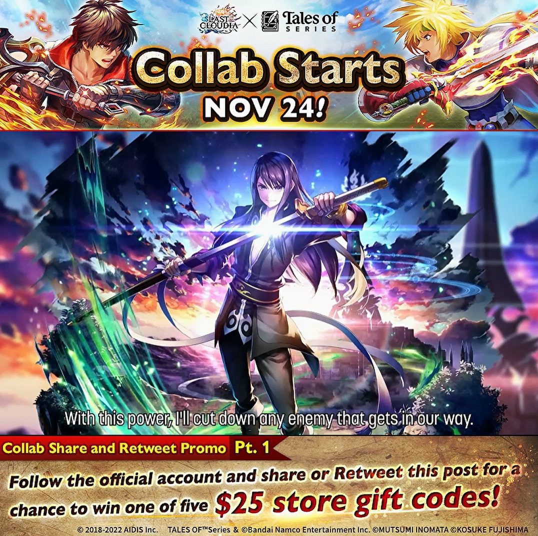 LAST CLOUDIA on Twitter: "🎁Tales of Series Collab Promo Pt. 1🎁 The collab event is about to ...