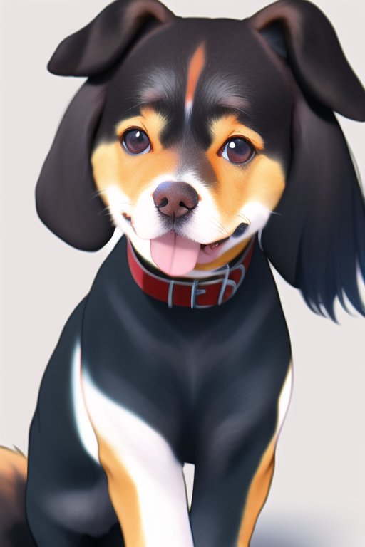 「TLで見かけたので、ちょっと実験。 "girl and dog"(少女と犬) "」|ヒツジ / HITSUJI（AIマンガ家）のイラスト