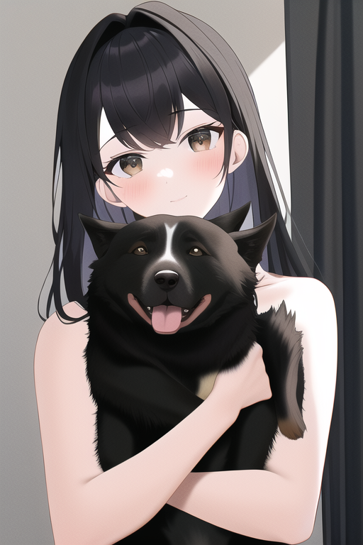 ヒツジ / HITSUJI (AIイラスト) on Twitter: "TLで見かけたので、ちょっと実験。 "girl and dog"(少女と犬) "fusion of girl and ...