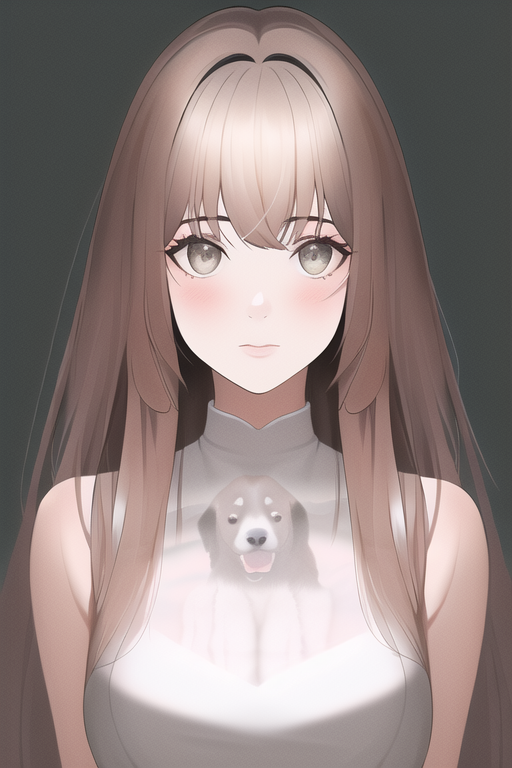 「TLで見かけたので、ちょっと実験。 "girl and dog"(少女と犬) "」|ヒツジ / HITSUJI（AIマンガ家）のイラスト