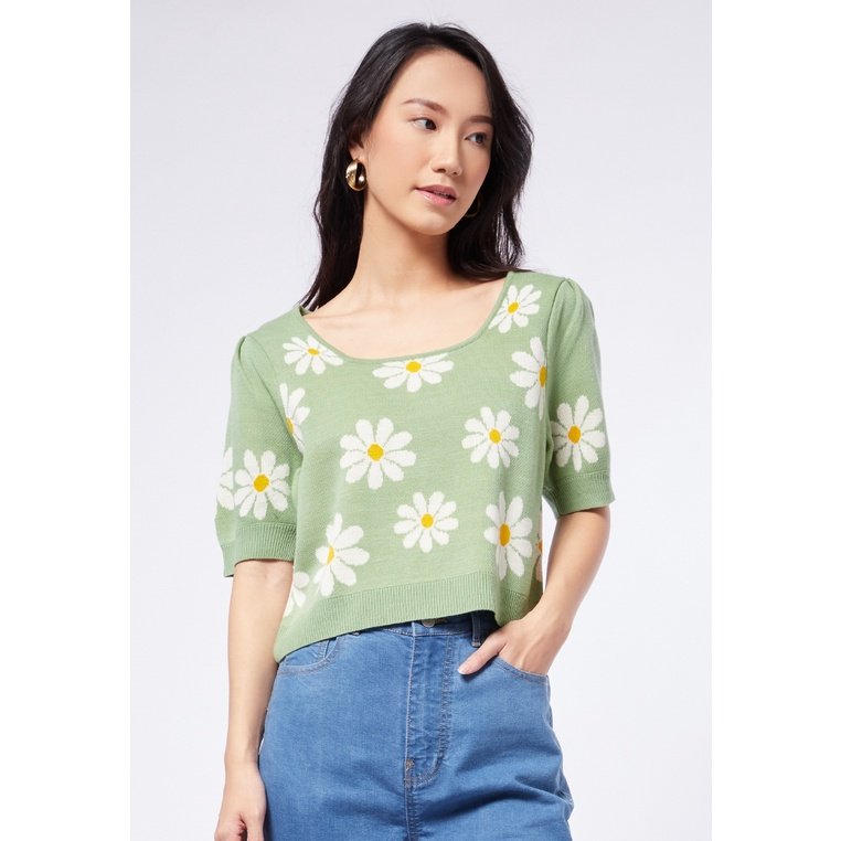 Shopee Daily Checkout on Twitter: "7. ET CETERA Puff Sleeve Printed Knit Top 📎 https://shope.ee ...