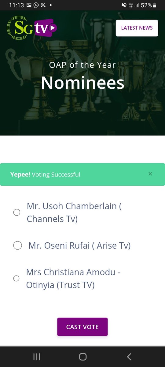 Temu Osirim 📈 on Twitter: "Here's the link for those who like to vote; https://voting.sgtv.tv ...