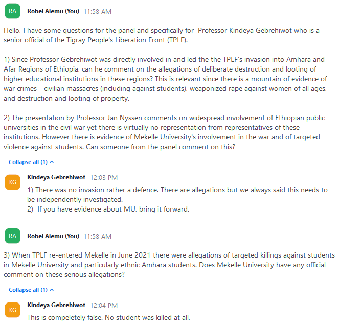 Robel Alemu | ሮቤል ዓለሙ on Twitter: "In a webinar panel organized by @UTSC, @ProfKindeya was ...