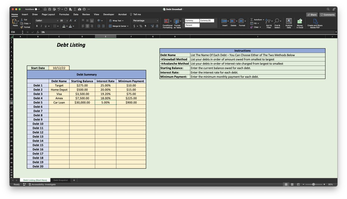 Being in debt sucks. Here's a simple template I built in Excel to help ...