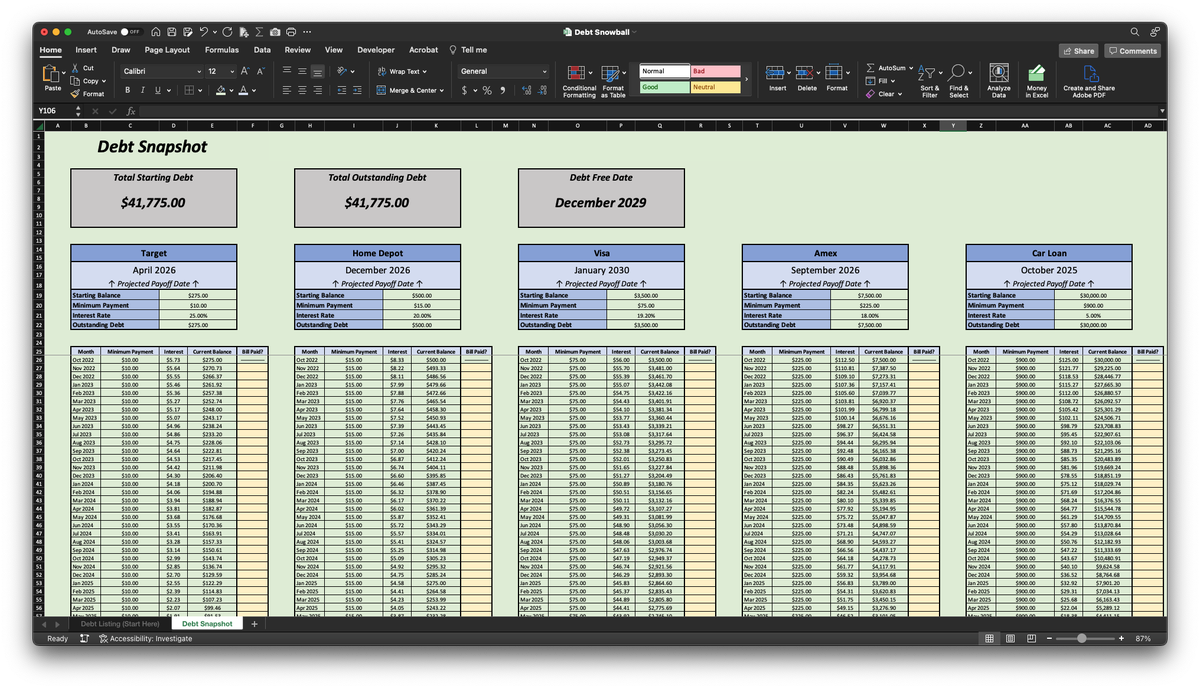 Being in debt sucks. Here's a simple template I built in Excel to help ...