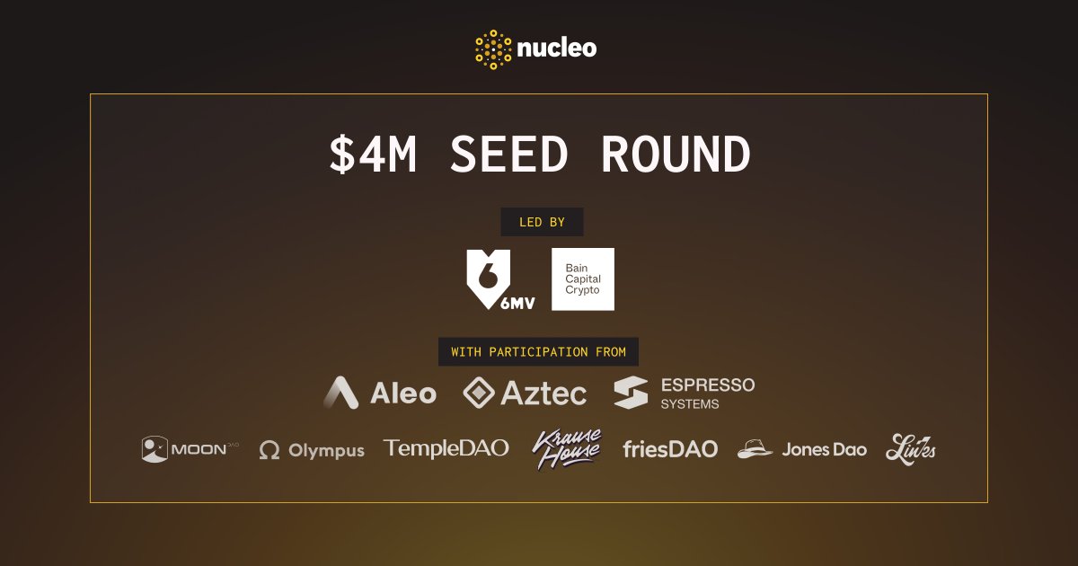We are proud to announce that @gonucleo has completed a $4 million seed ...