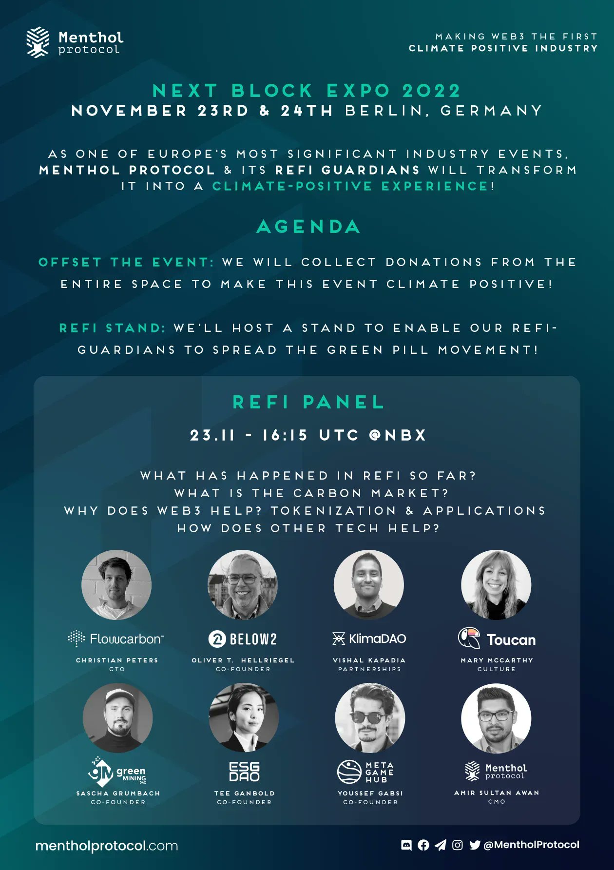 Menthol Protocol🌍 on Twitter: "🚨 Nov23rd @ #NBX, Berlin: Menthol & the #ReFi Guardians will host ...